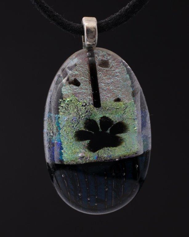 Dichroic fused glass pendant