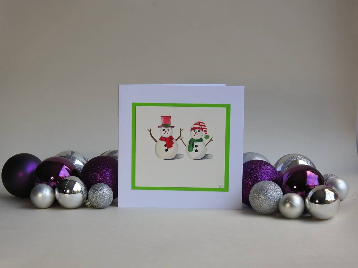 Christmas Card - Pair of Snowmen - Scottish Island Gifts
