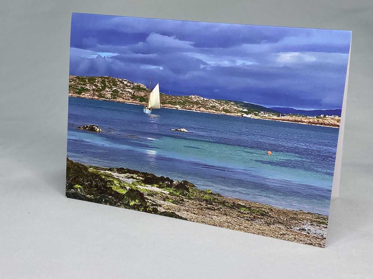 Sailing on the sound of Iona, card with envelope - Scottish Island Gifts