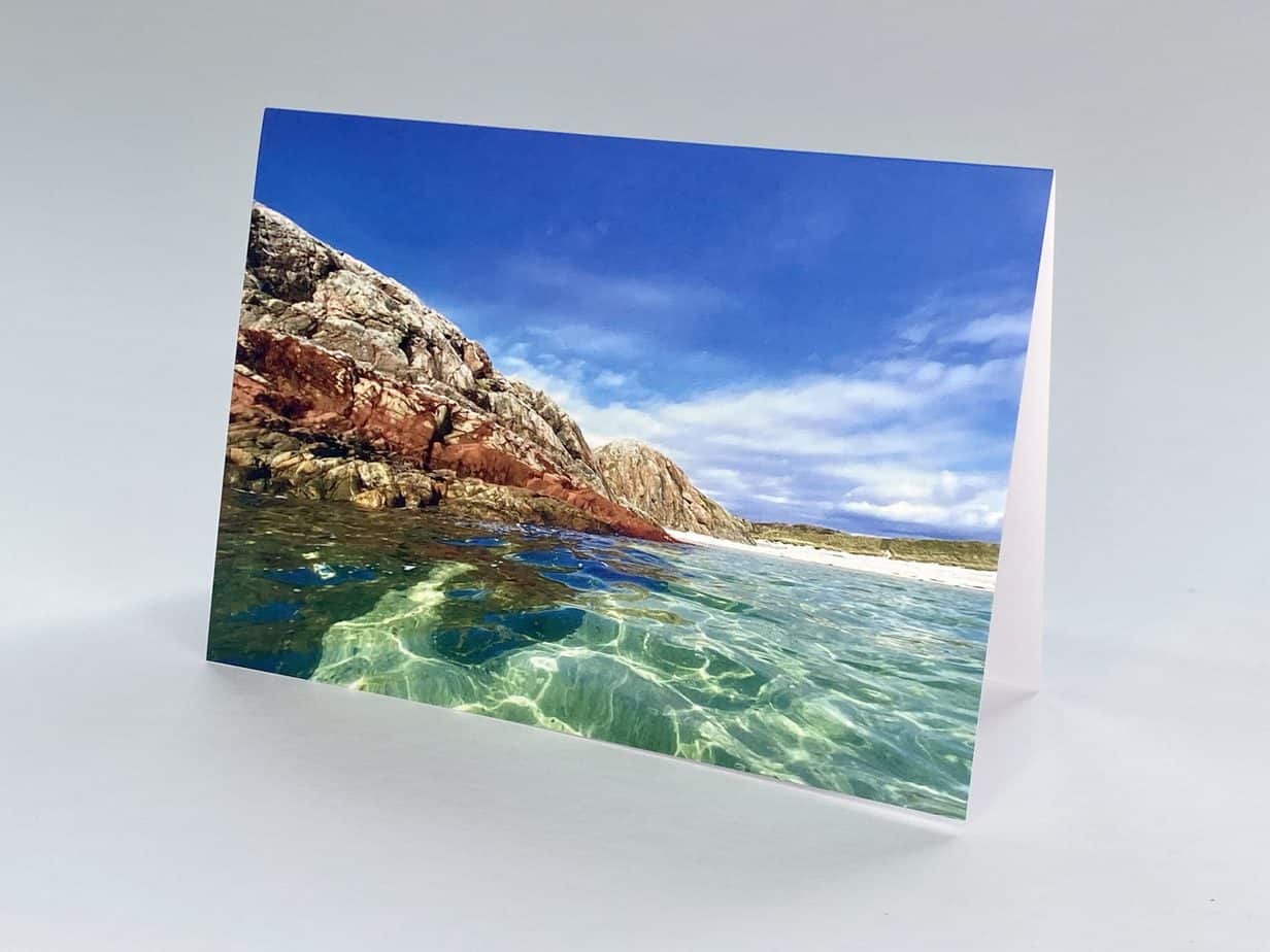 Port Ban swim, Iona. Card with envelope - Scottish Island Gifts