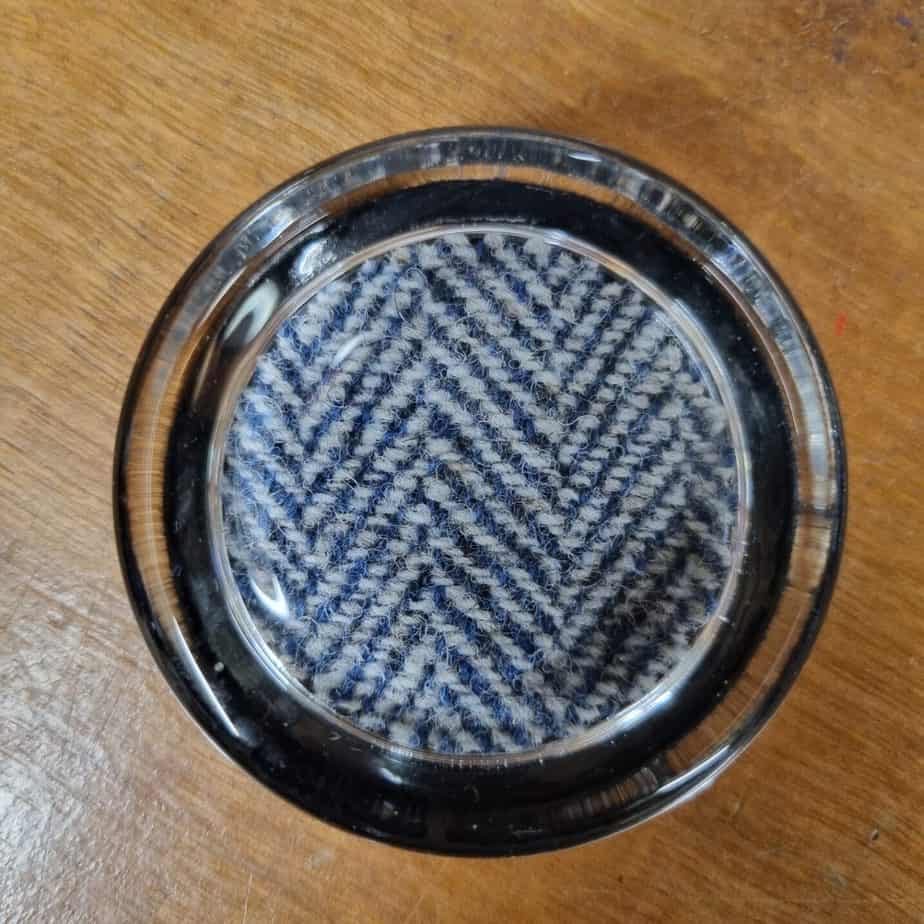 Glass Paperweight with Harris Tweed insert Scottish Island Gifts