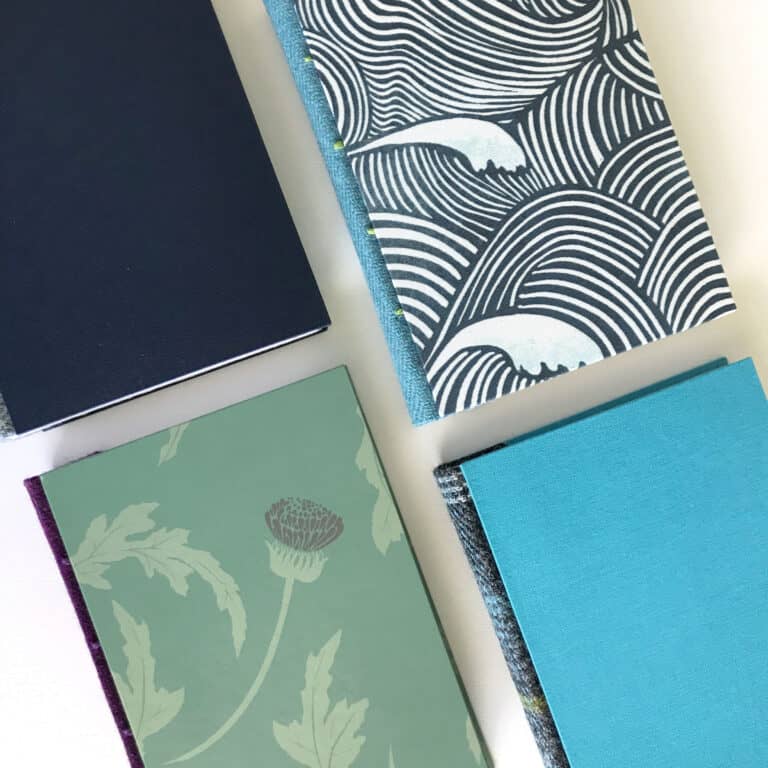 Tweed spine hand bound blank books - Scottish Island Gifts