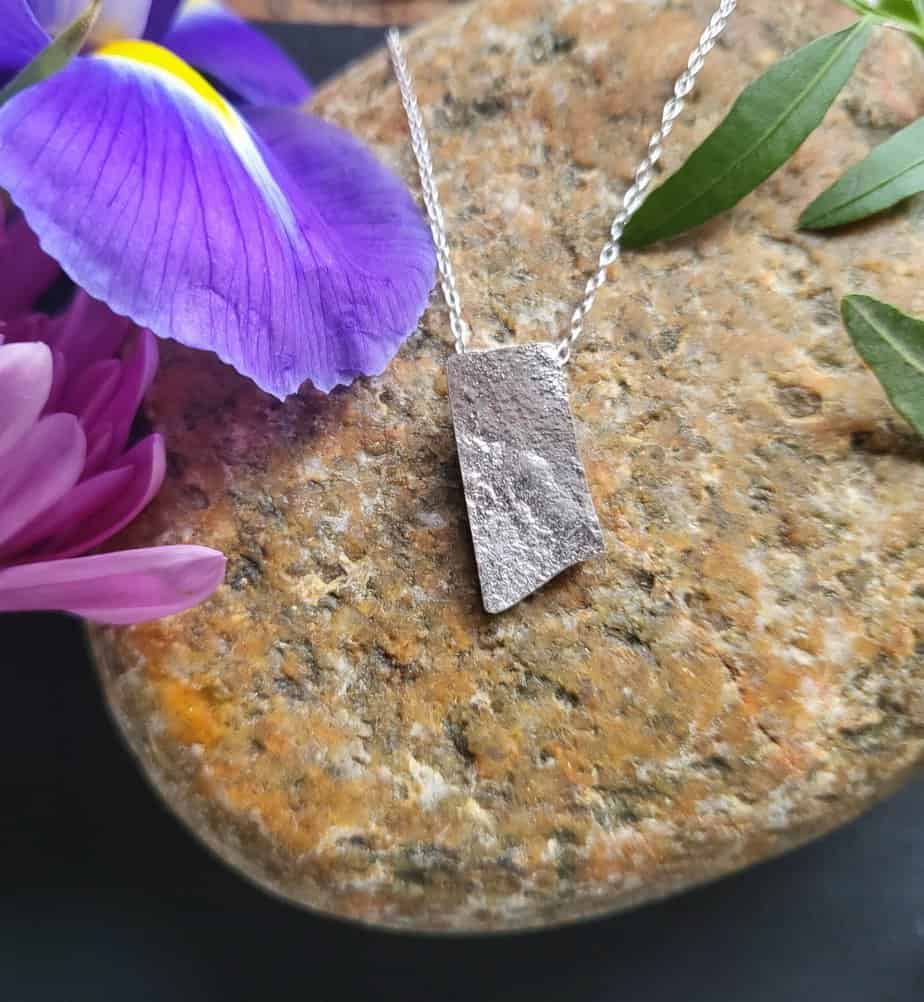 Stone Textured Silver Pendant - Small 'Ready to Ship' - Scottish Island ...