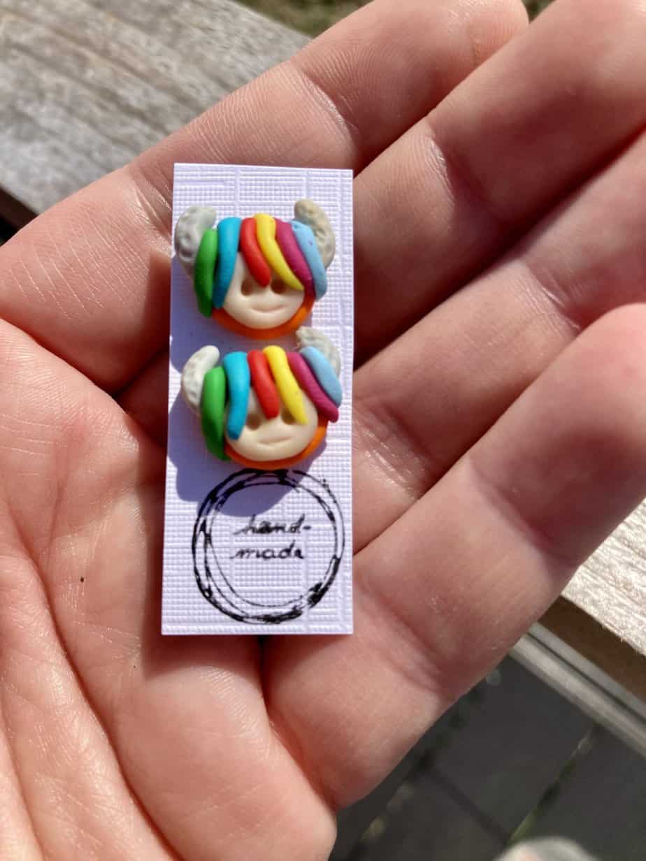 Highland cow rainbow stud earrings - Scottish Island Gifts