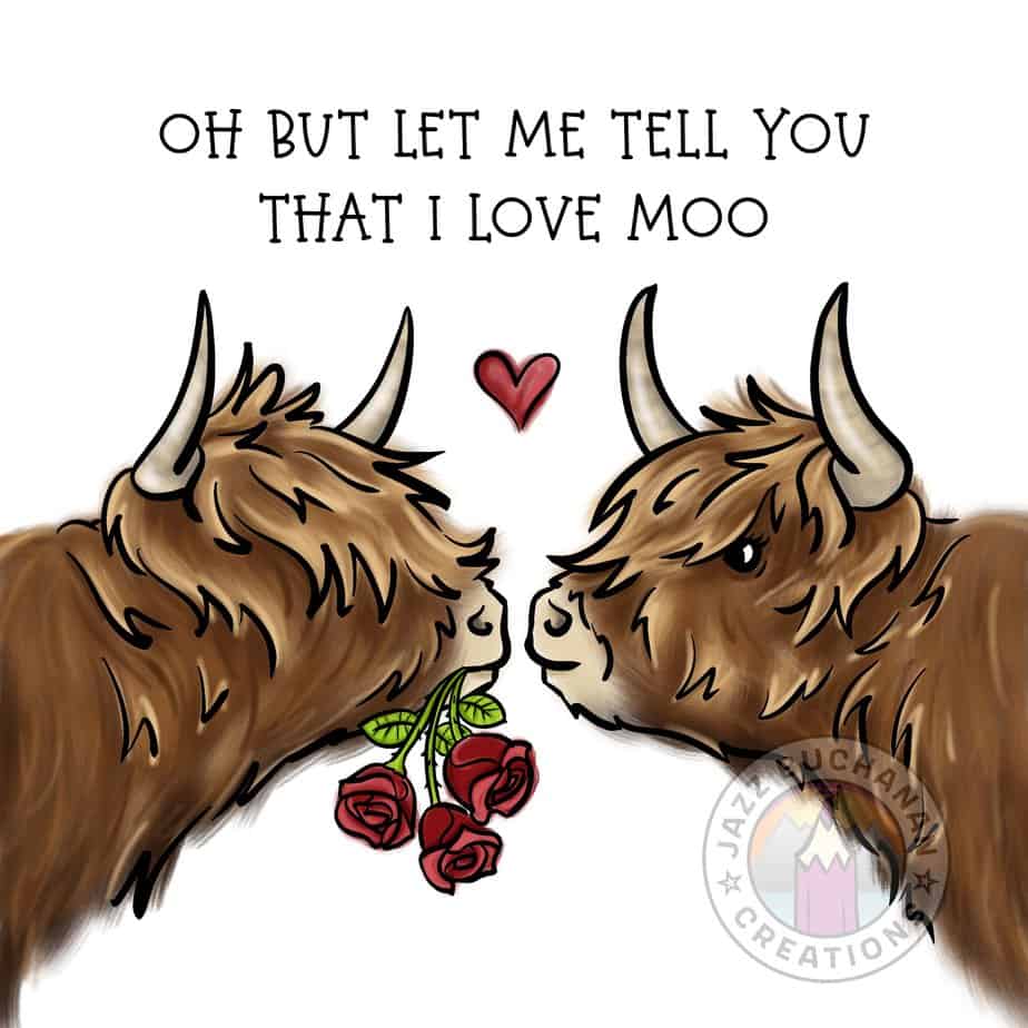 Highland Cow Valentine’s card - Scottish Island Gifts
