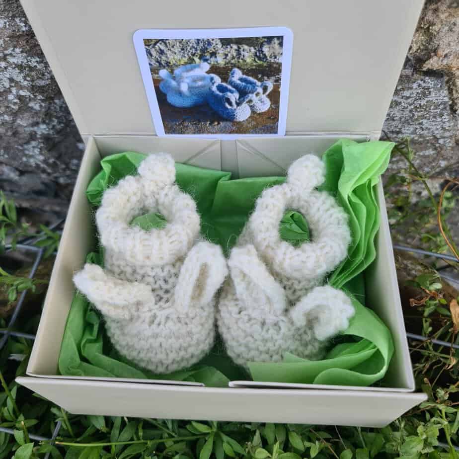 READY KNITTED Rabbit Slippers - in Natural Cream Colonsay Wool ...