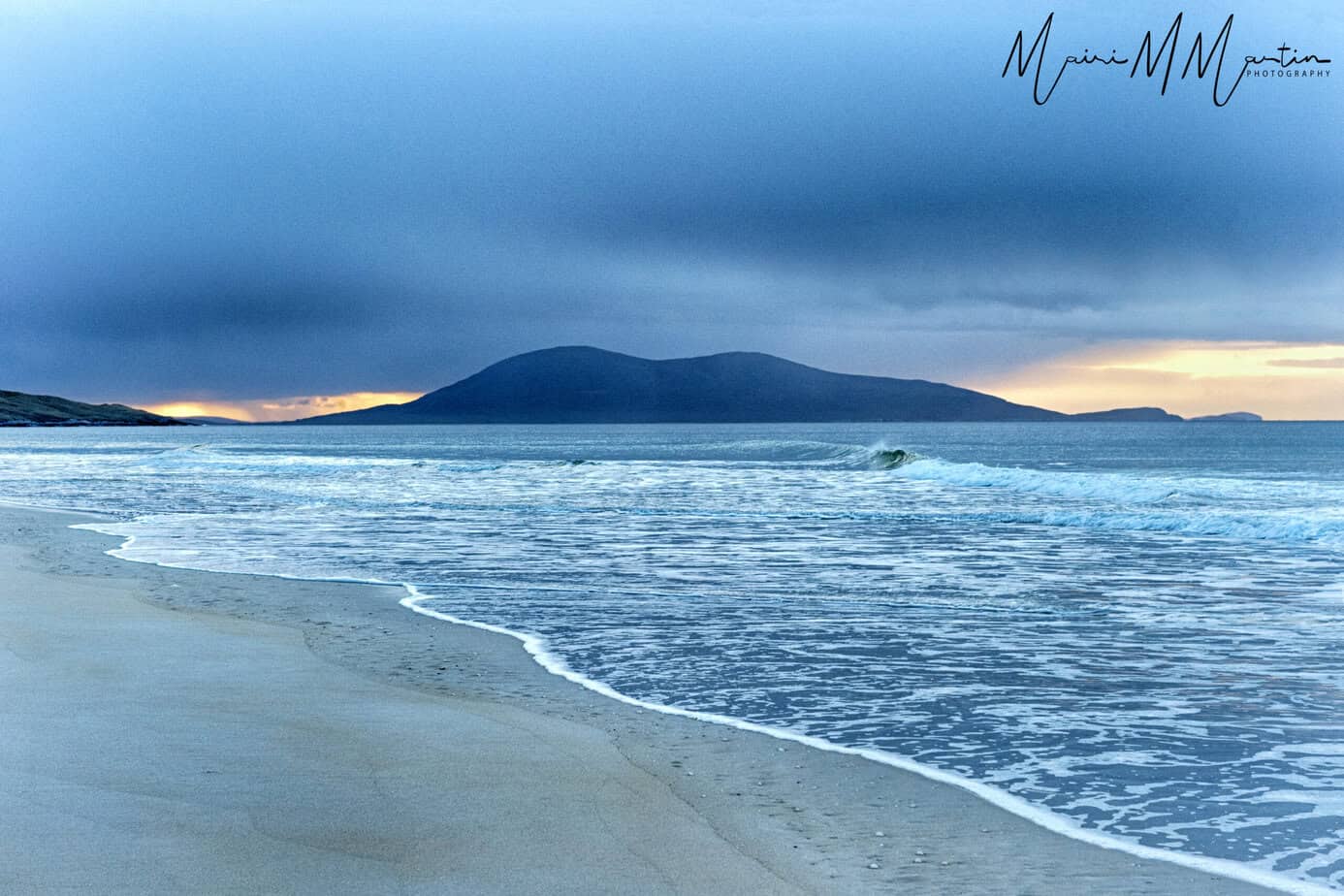 Winter Sunset at Luskentyre, Isle of Harris - Scottish Island Gifts