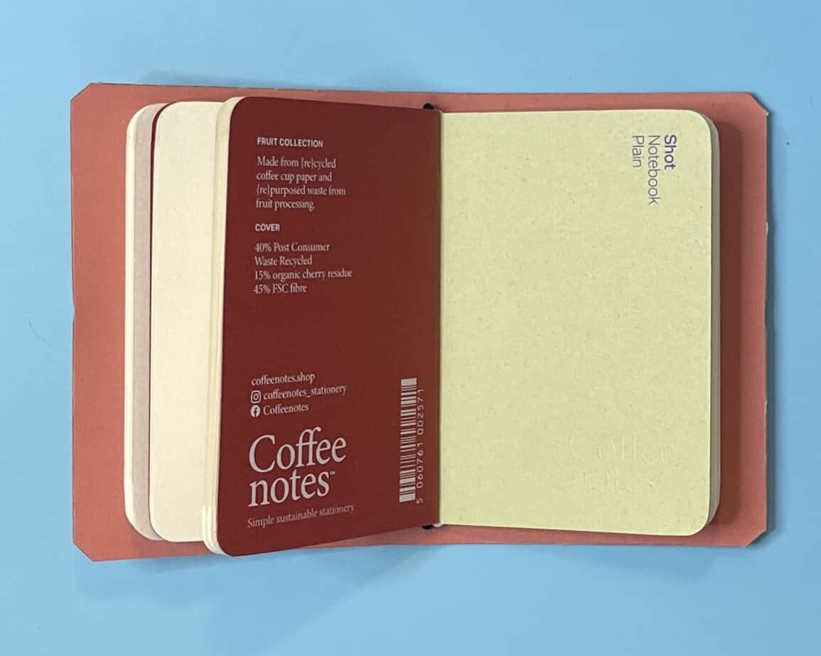 A7 Cork covered notebook with inserts, bubble print cover, coral lining ...