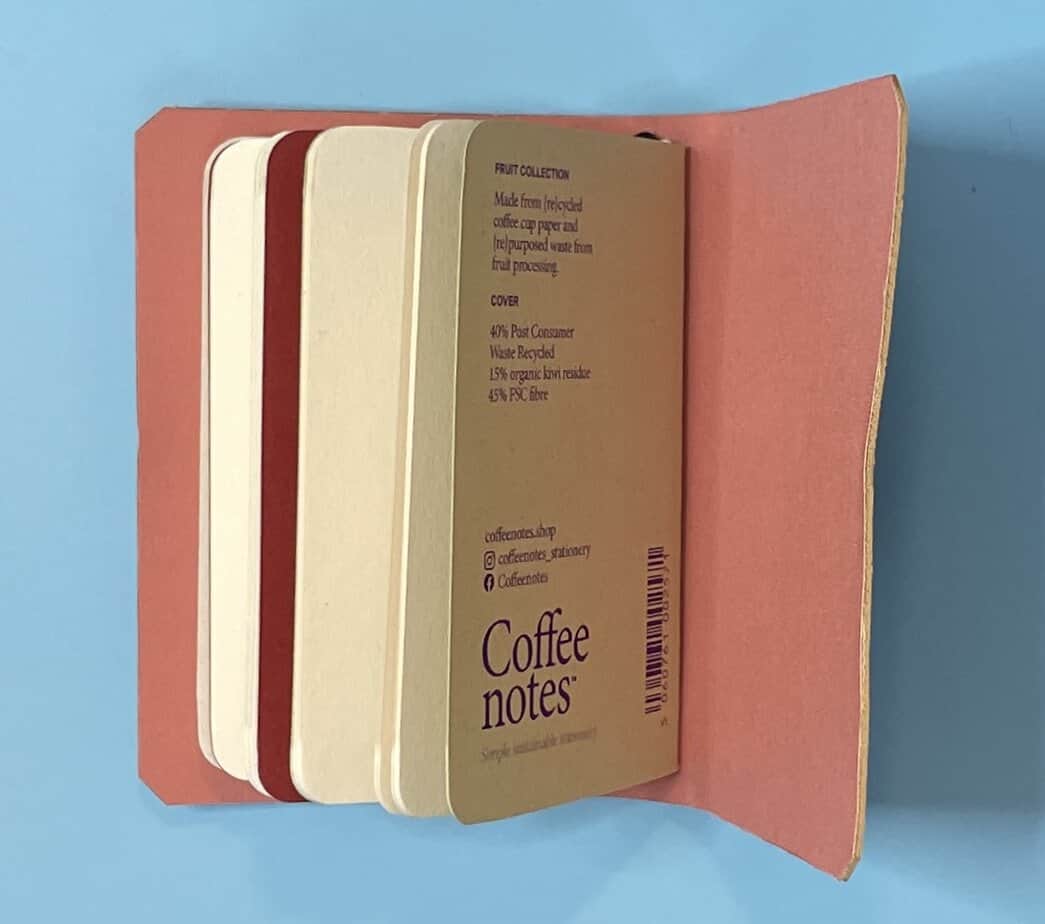 A7 Cork covered notebook with inserts, bubble print cover, coral lining ...