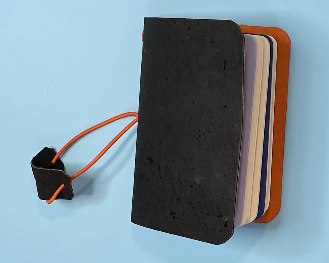 A7 Cork covered notebook / journal with inserts, black cork cover ...